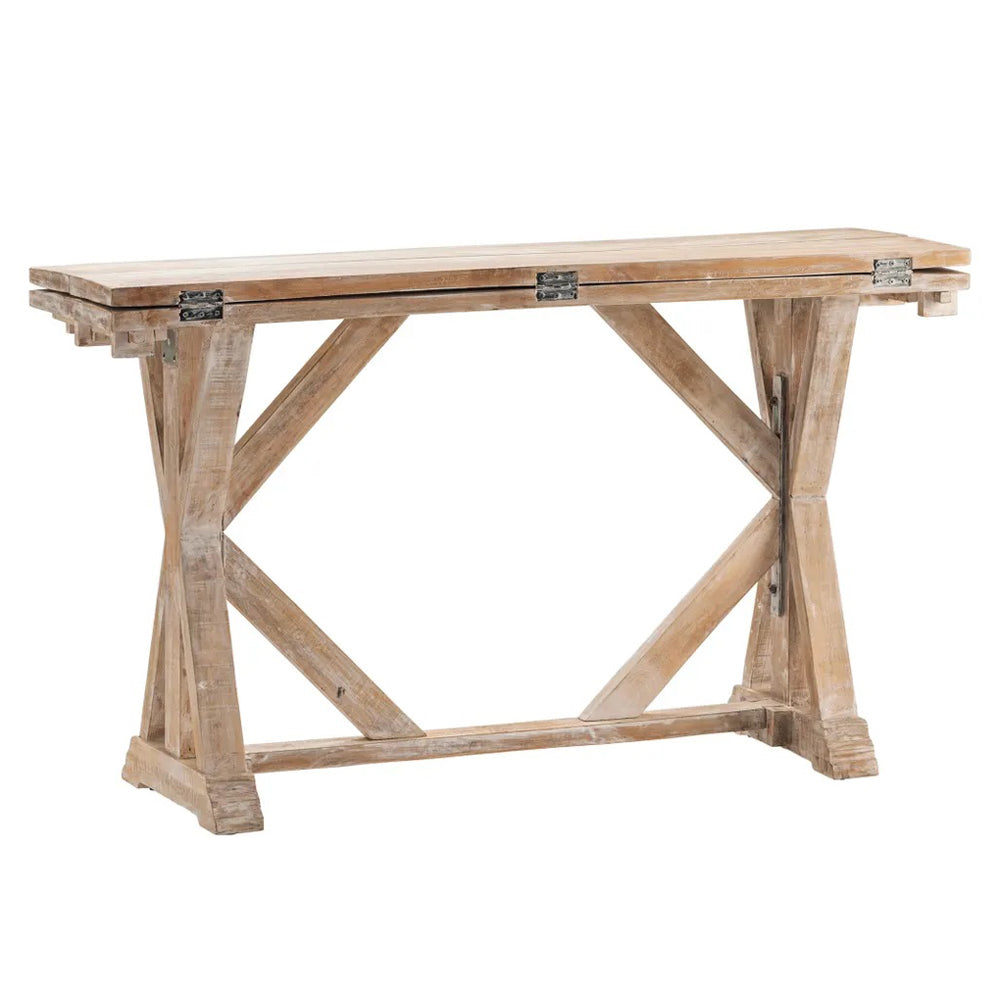 Folding Natural Wood Console Table – ShoreDecor