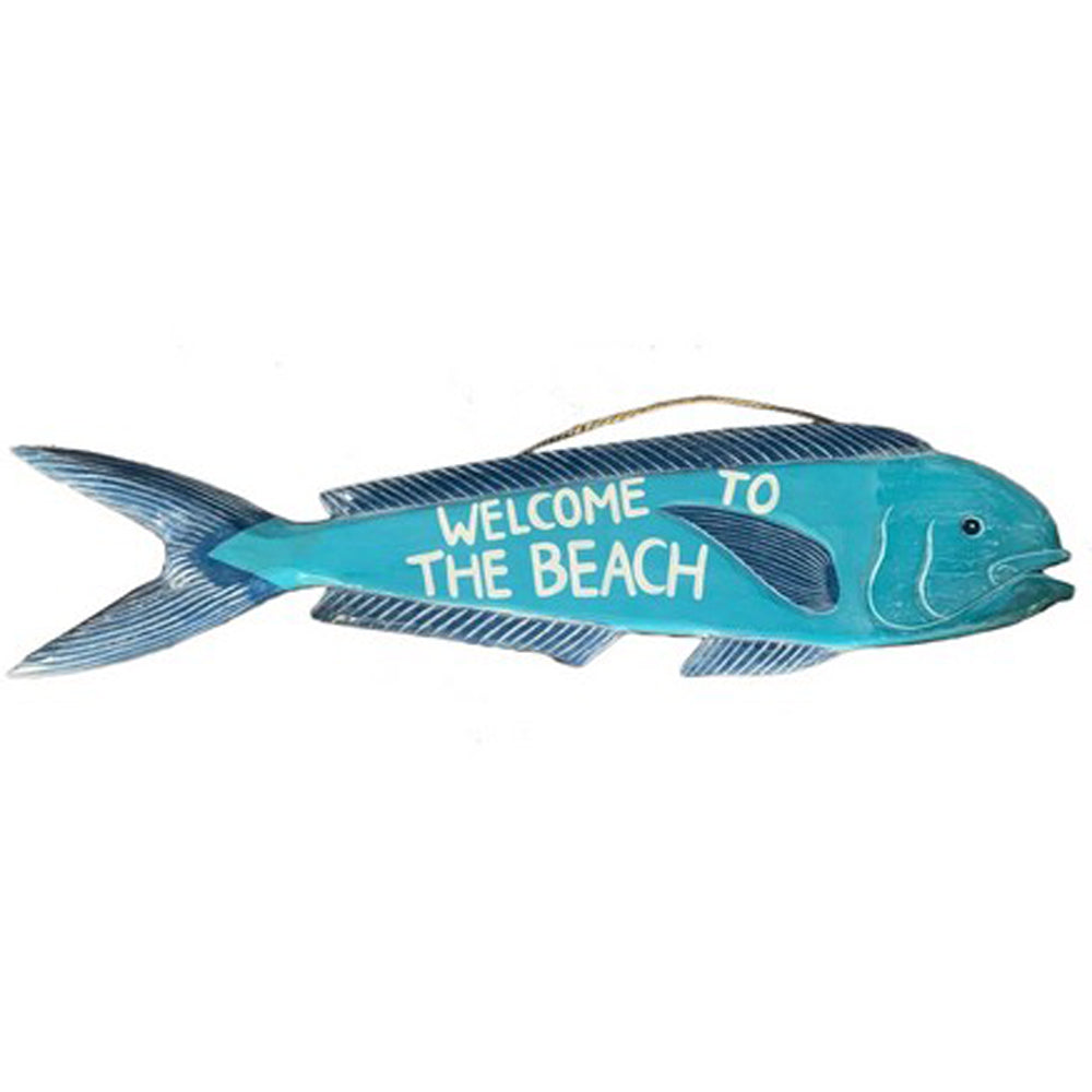 Welcome To The Beach Wooden Mahi-Mahi Sign – ShoreDecor