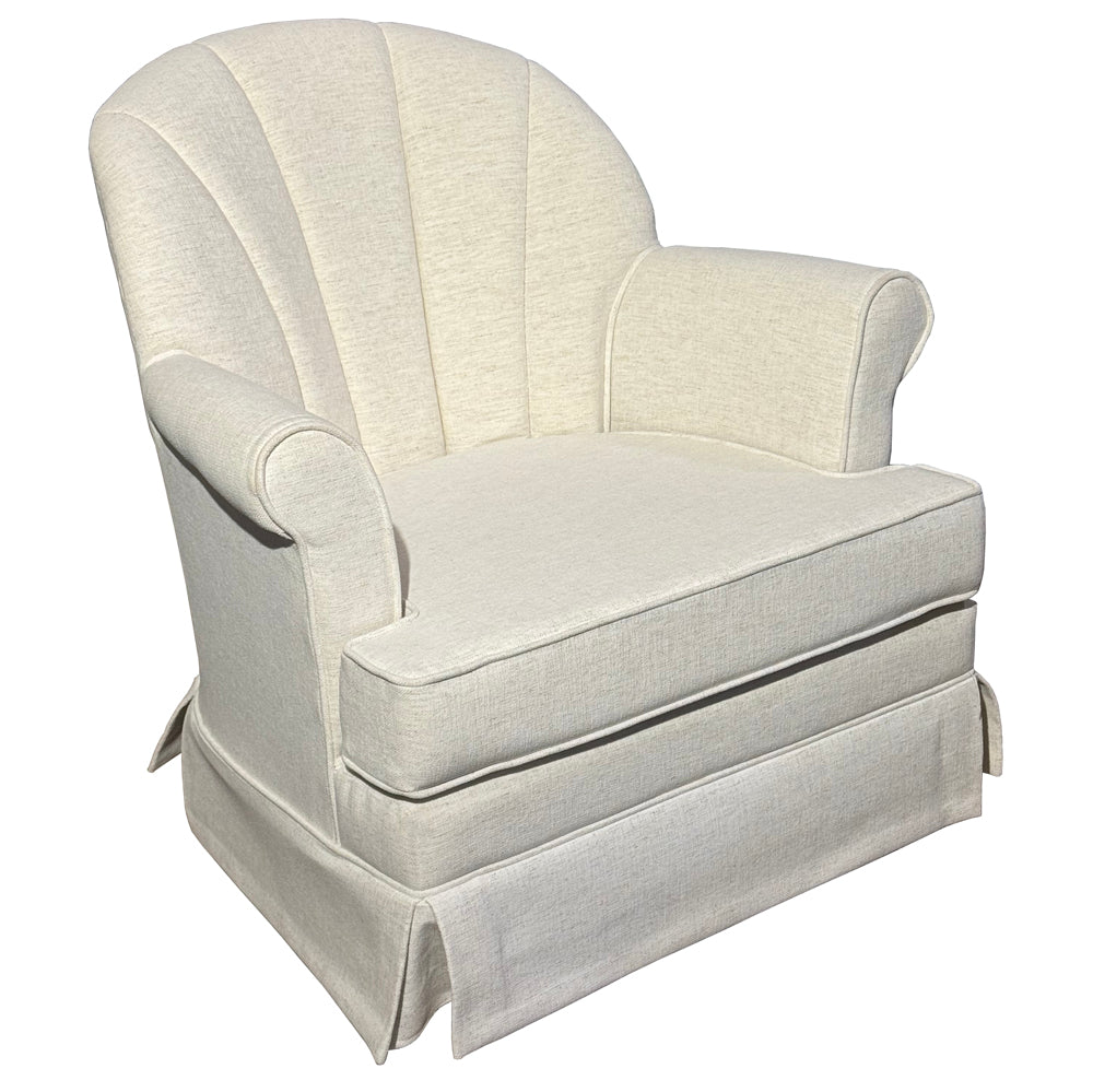 Nomad White Shell Back Swivel Rocker – ShoreDecor
