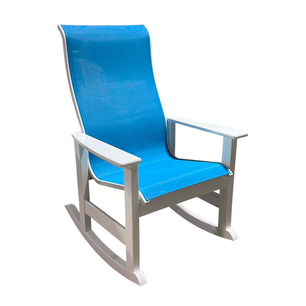 Marine Grade Polymer Rocking Chair in Aqua – ShoreDecor